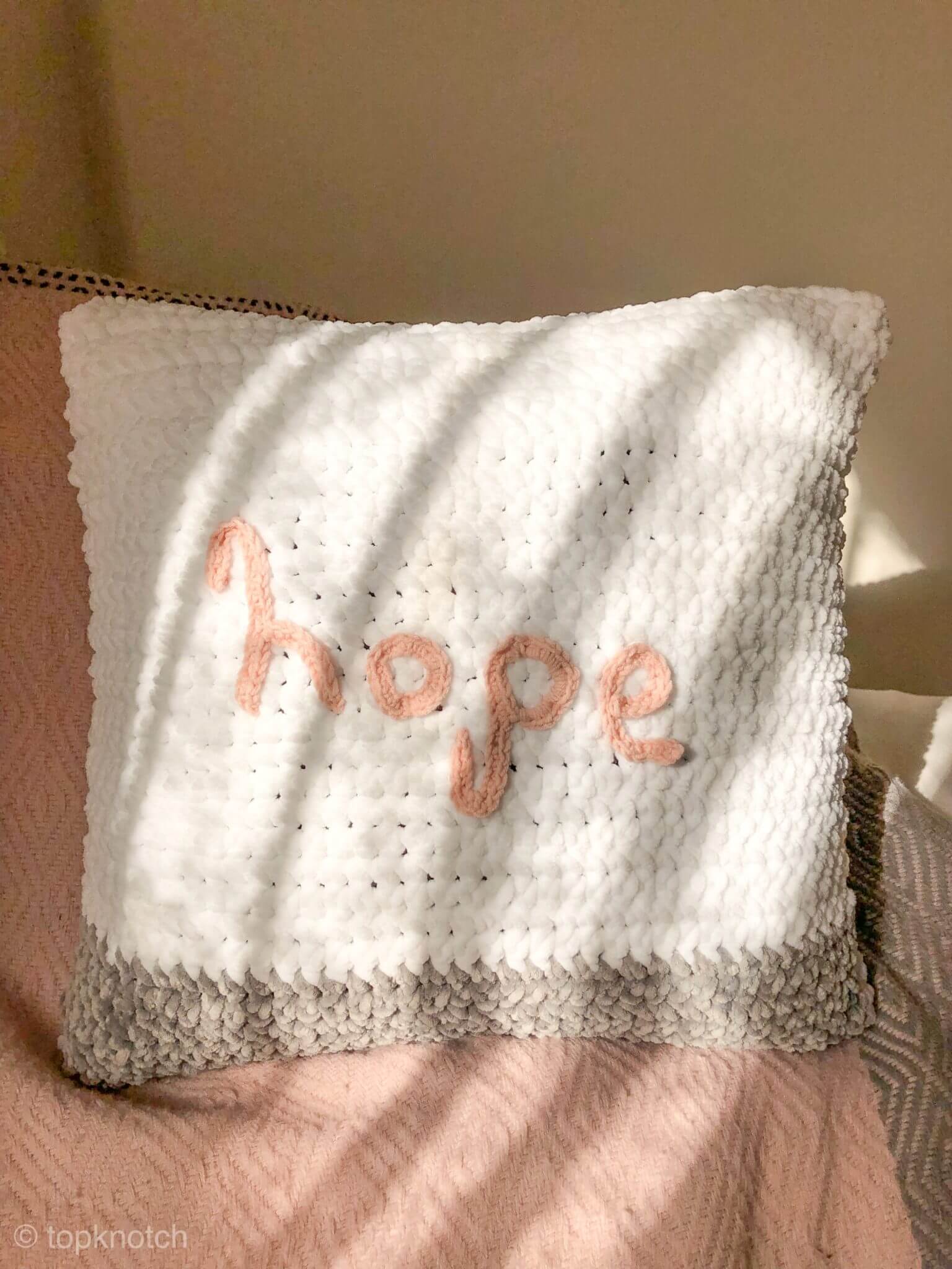 Crochet Pillow Case Pattern with Fluffy Velvet Yarn – Topknotch